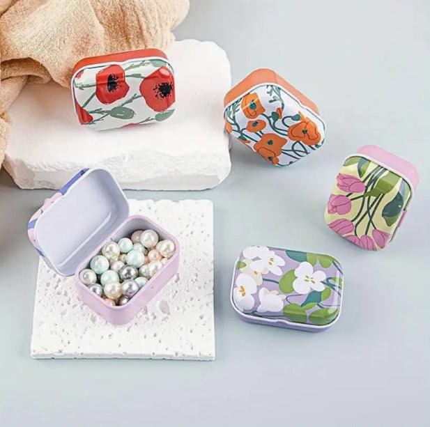 Mini Flower Tin Trinket Box 1pc The Magic Trunk