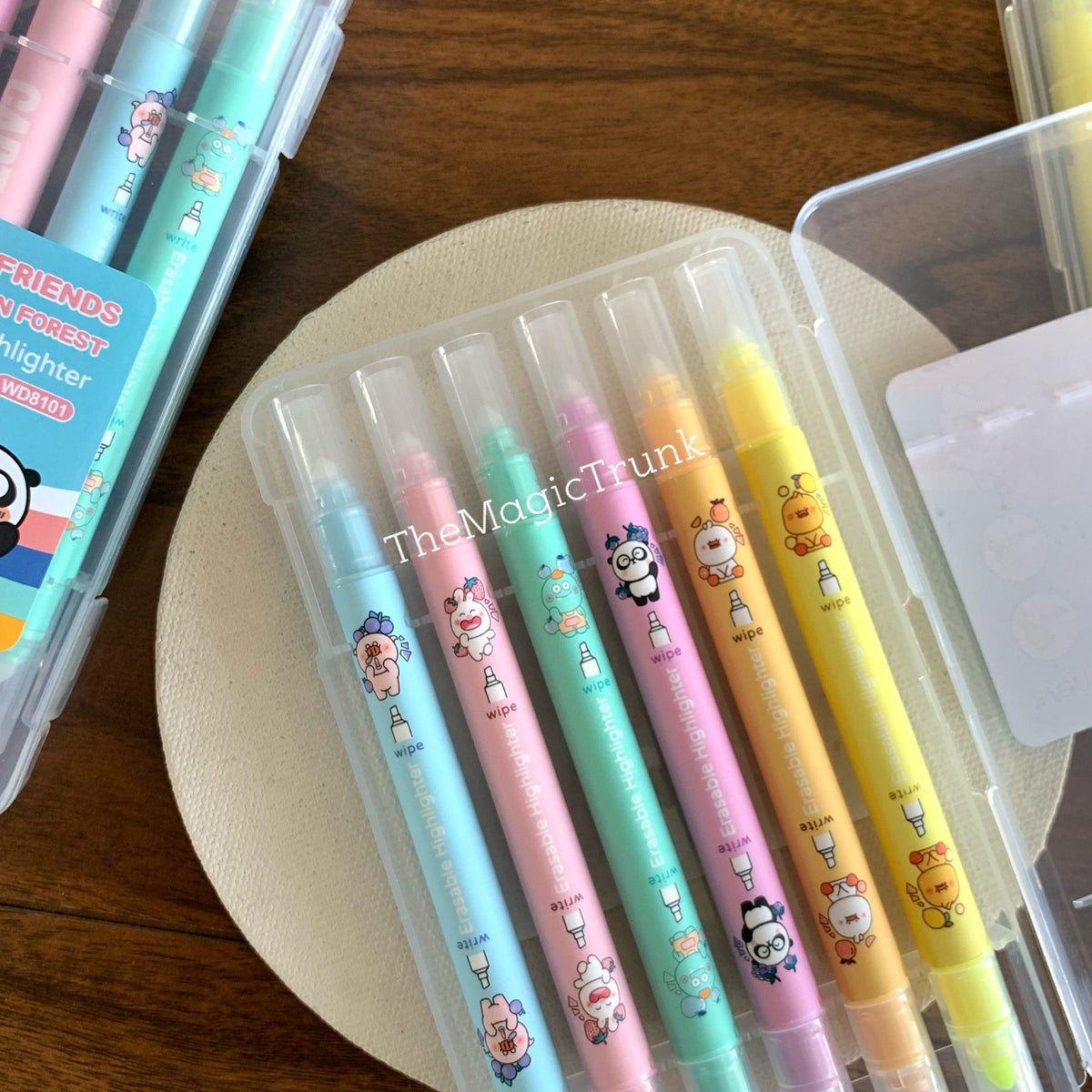 Cartoon Series Erasable Highlighters Set ( 6 pcs ) – The Magic Trunk