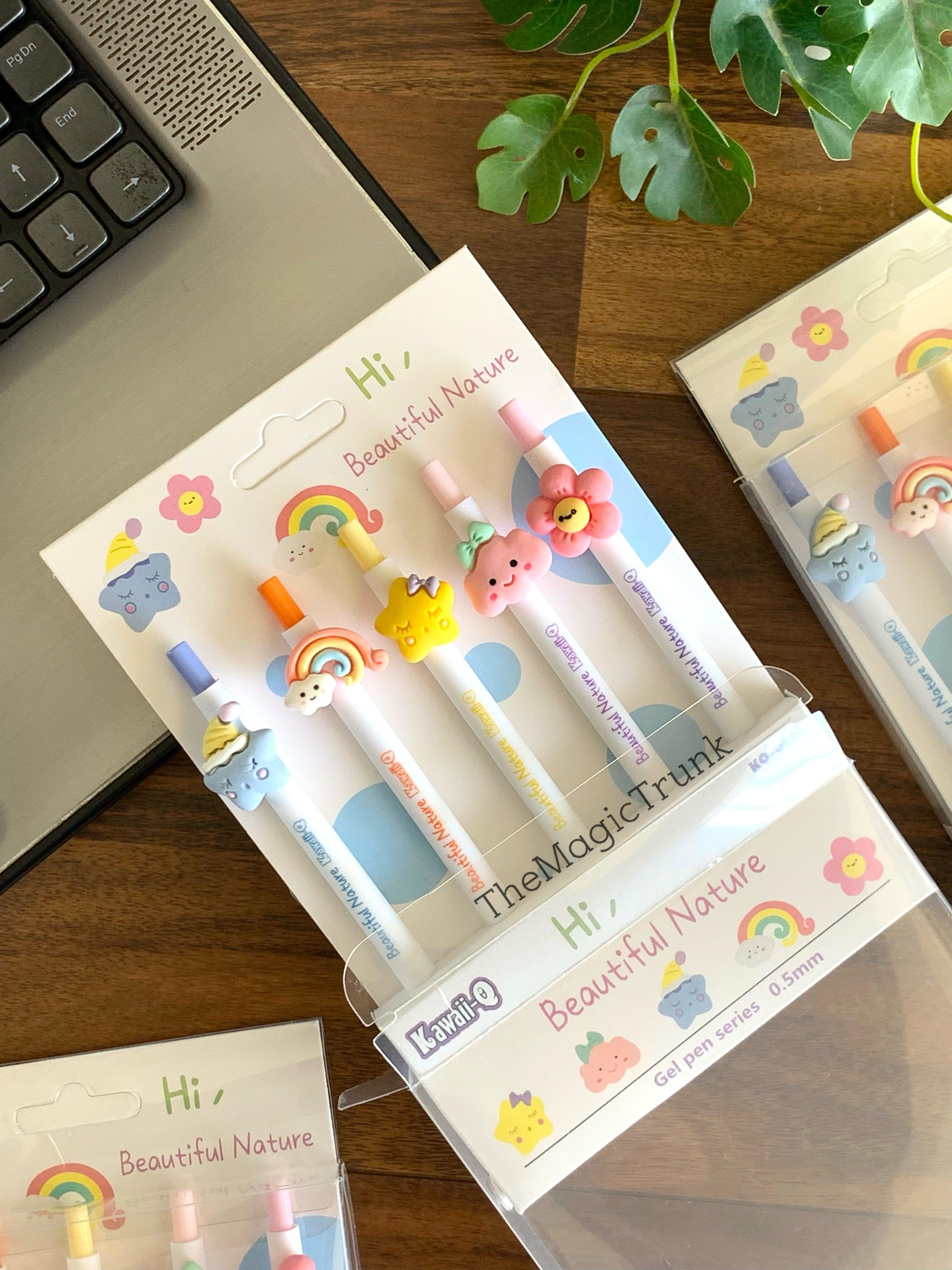 Beautiful Nature Charm Gel Pens ( 5 pcs ) – The Magic Trunk