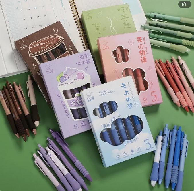 Japanese Soft Grip Black Gel Pens ( 5 pcs ) – The Magic Trunk