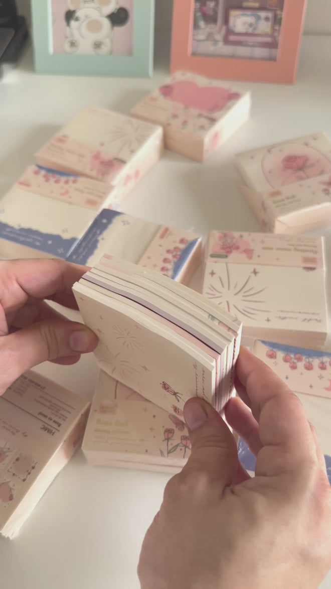 Vintage Morning Rose Sticky Notes Memo Pad ( 1 Set ) – The Magic Trunk
